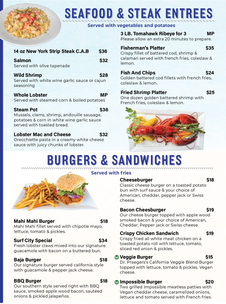 MENU – Surf City Bar
