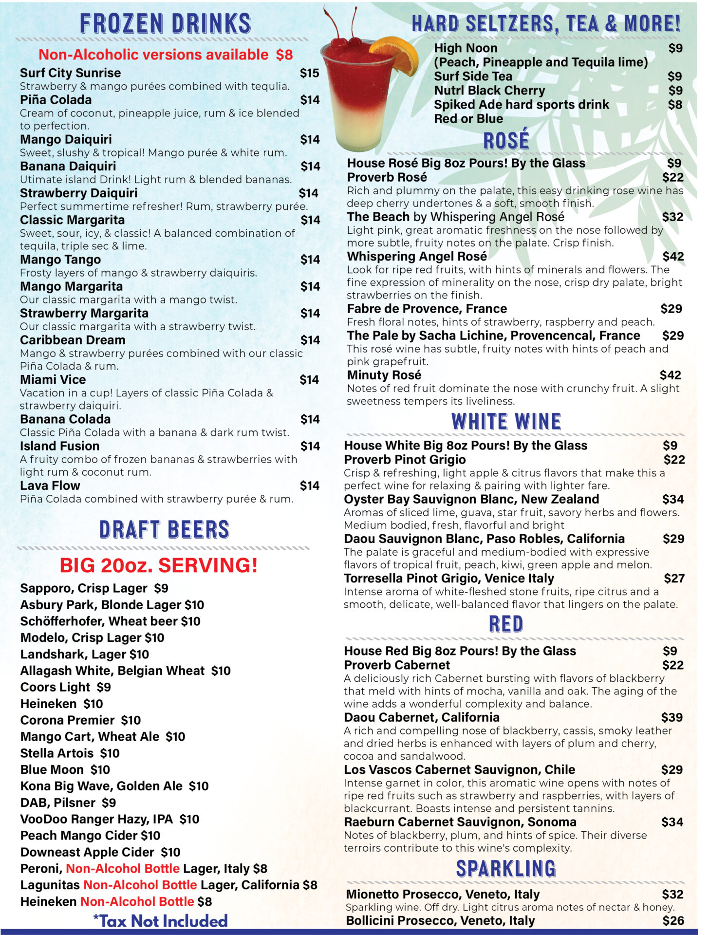 MENU – Surf City Bar